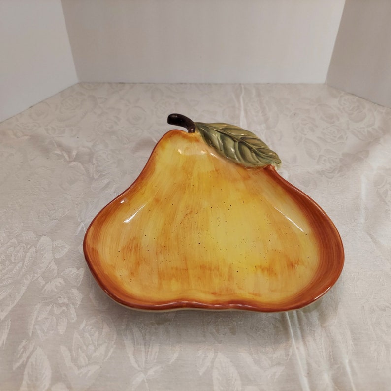 Maxcera Hand Painted Harvest Fruits Pear-shaped Ceramic Dish ...