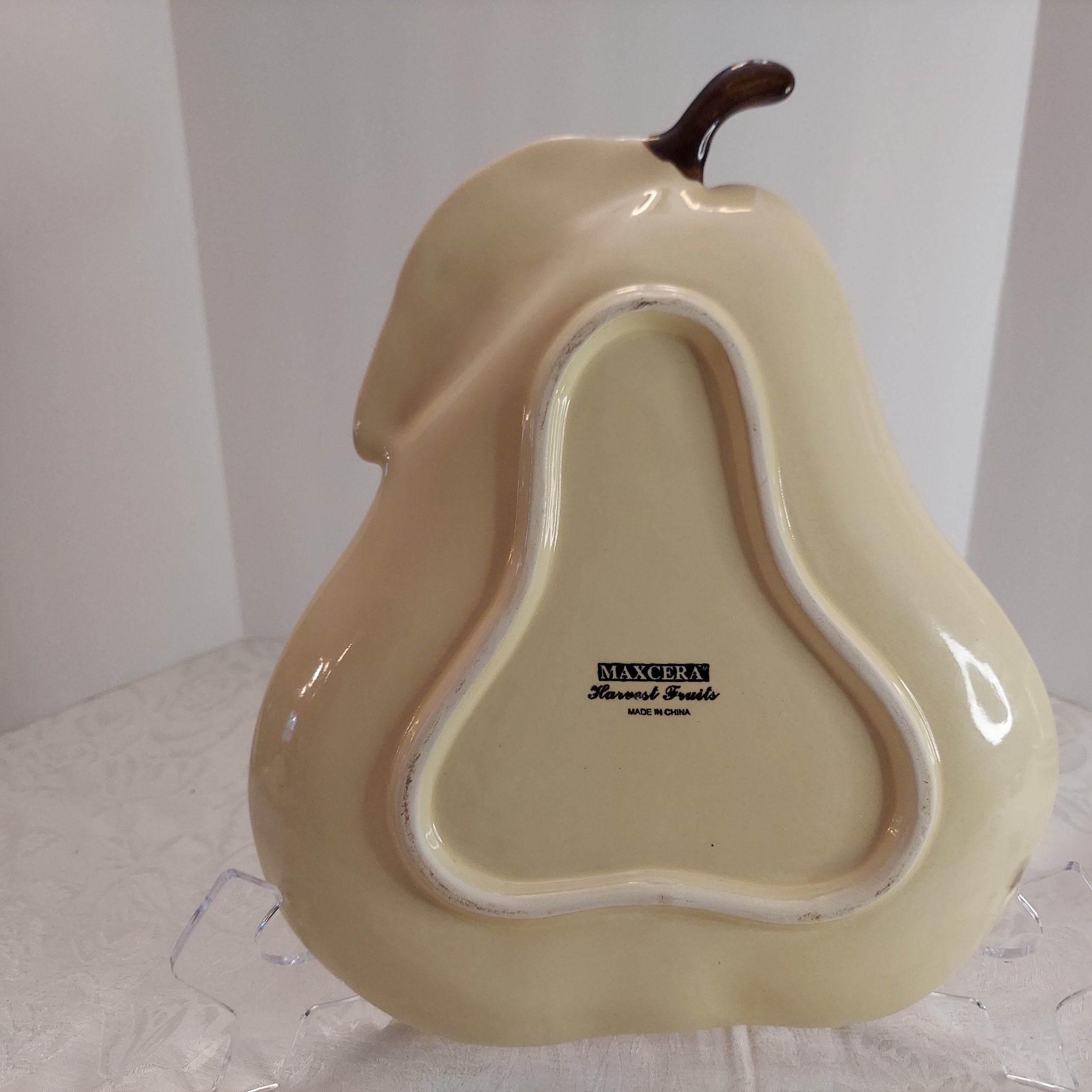 Maxcera Hand Painted Harvest Fruits Pear-shaped Ceramic Dish ...