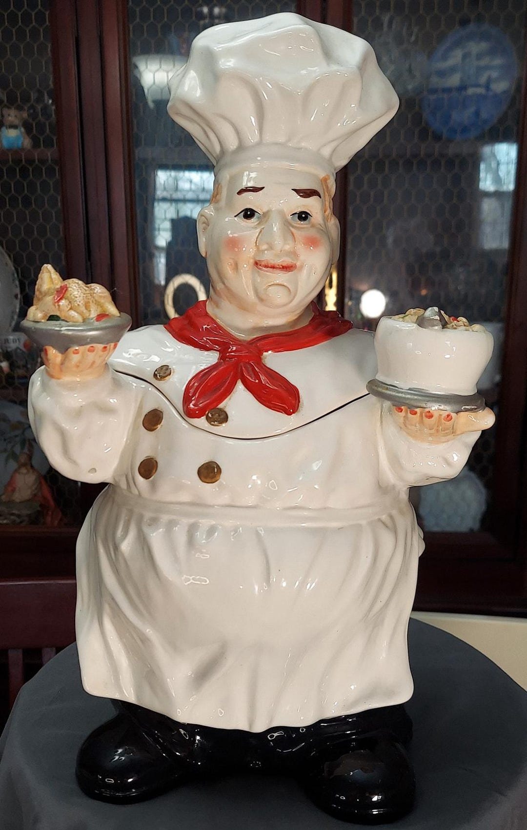 Large Ceramic Chef Shaped Cookie Jar by KMC "food" - Etsy