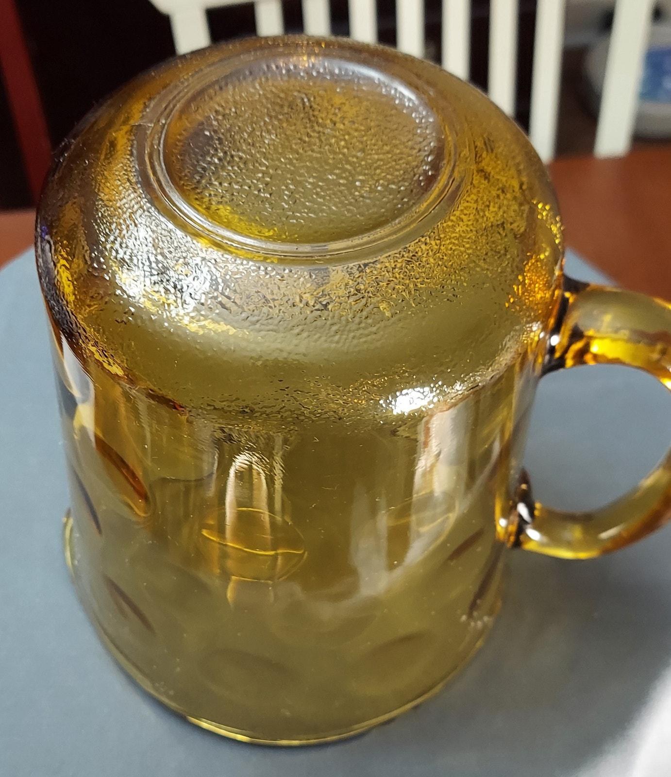 Hazel Atlas Amber Glass Elderado Polka Dot Pattern Pitcher and Goblets ...