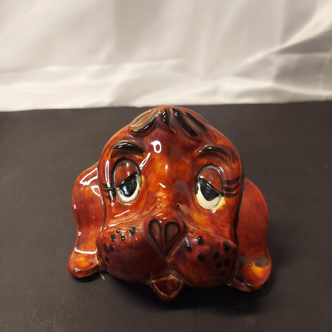 Denmead Pottery Glazed Dogs Head Glasses Rest - Etsy