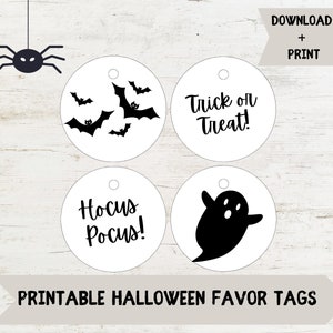 Simple Halloween Favor Tags, Printable Tags, Classroom Favors ...