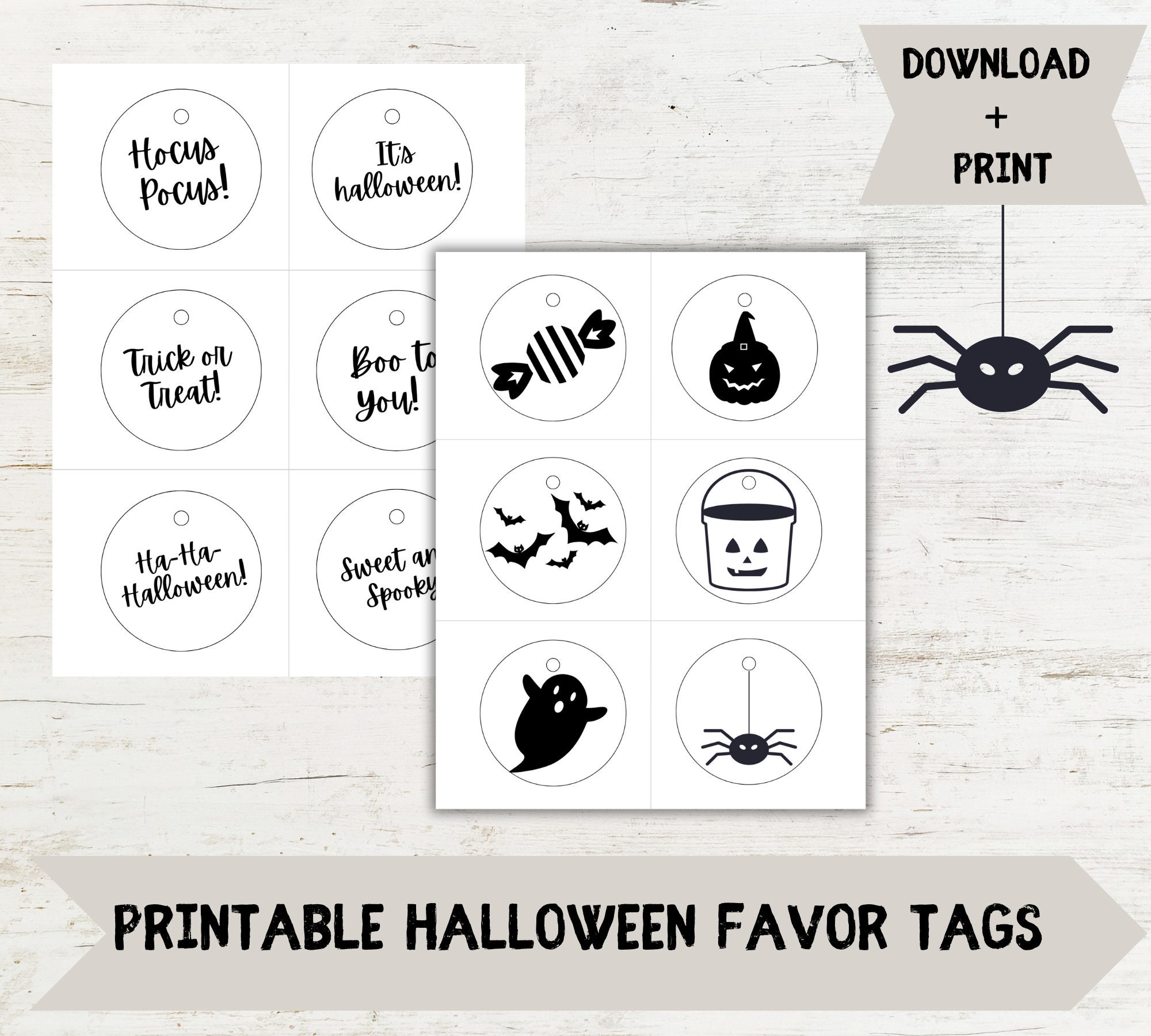 Simple Halloween Favor Tags, Printable Tags, Classroom Favors ...