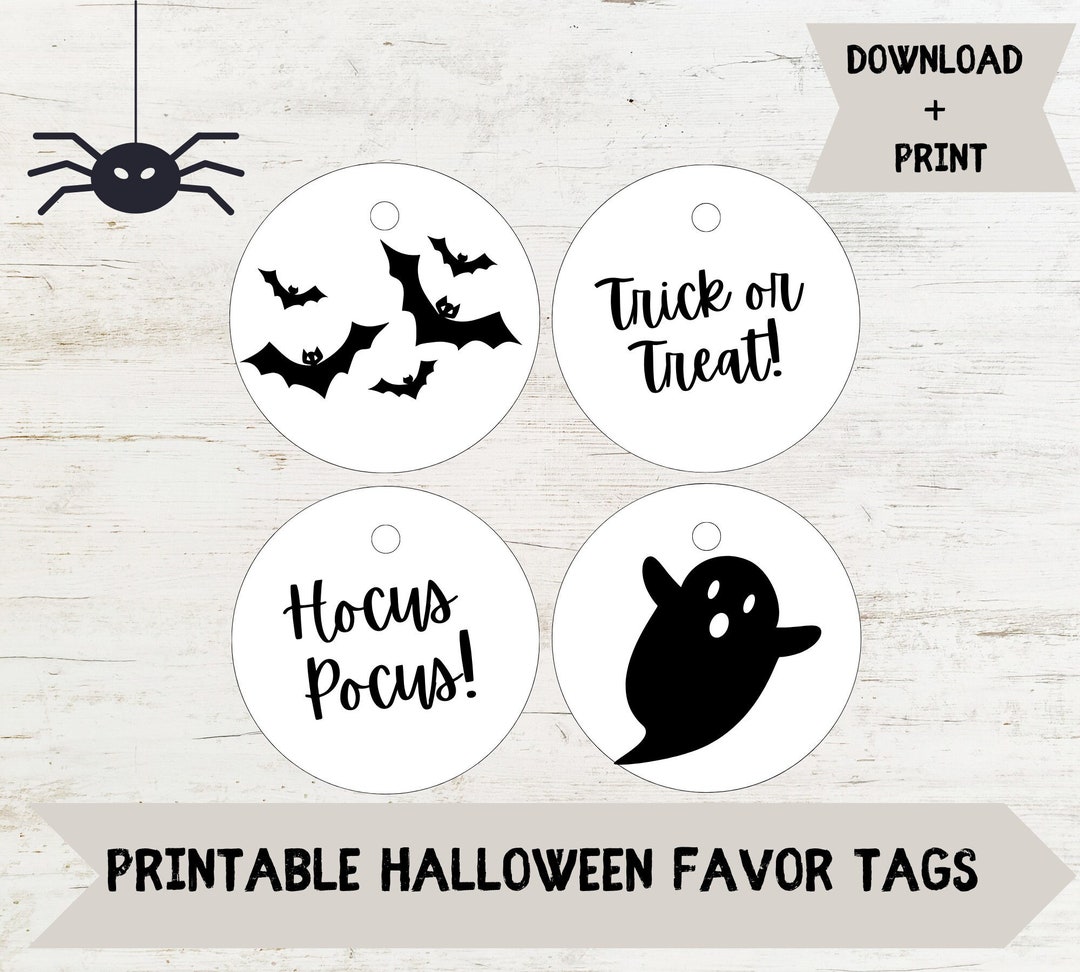 Simple Halloween Favor Tags, Printable Tags, Classroom Favors ...