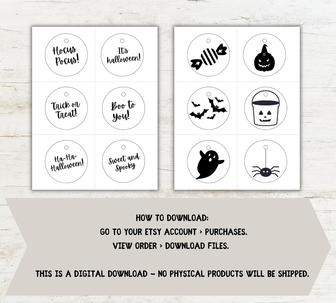 Simple Halloween Favor Tags, Printable Tags, Classroom Favors ...