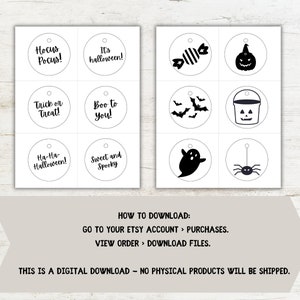 Simple Halloween Favor Tags, Printable Tags, Classroom Favors ...