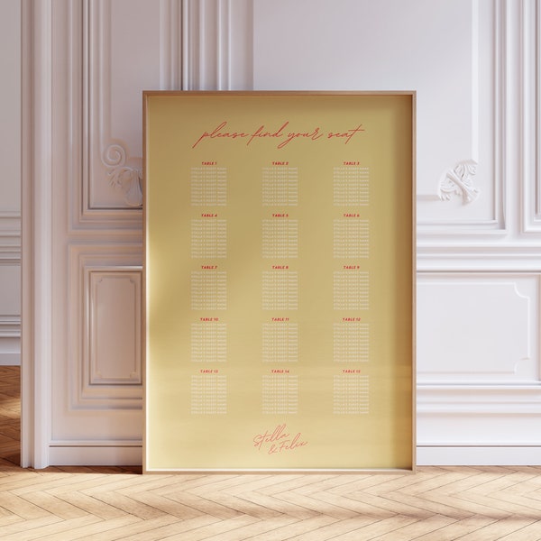 Colorful Seating Chart - Etsy