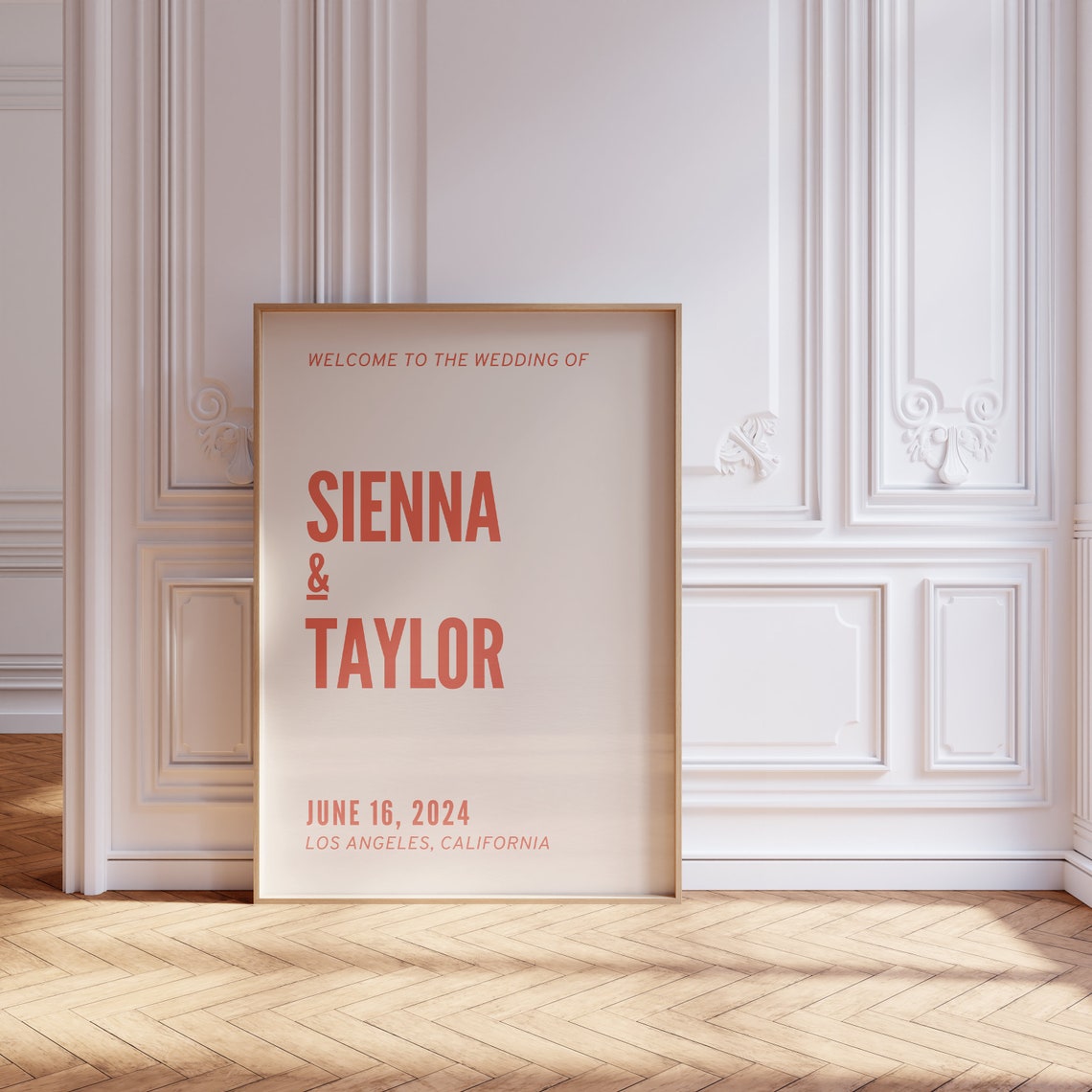 W06 Modern Wedding Welcome Sign Template Colorful Fun Retro Whimsical ...