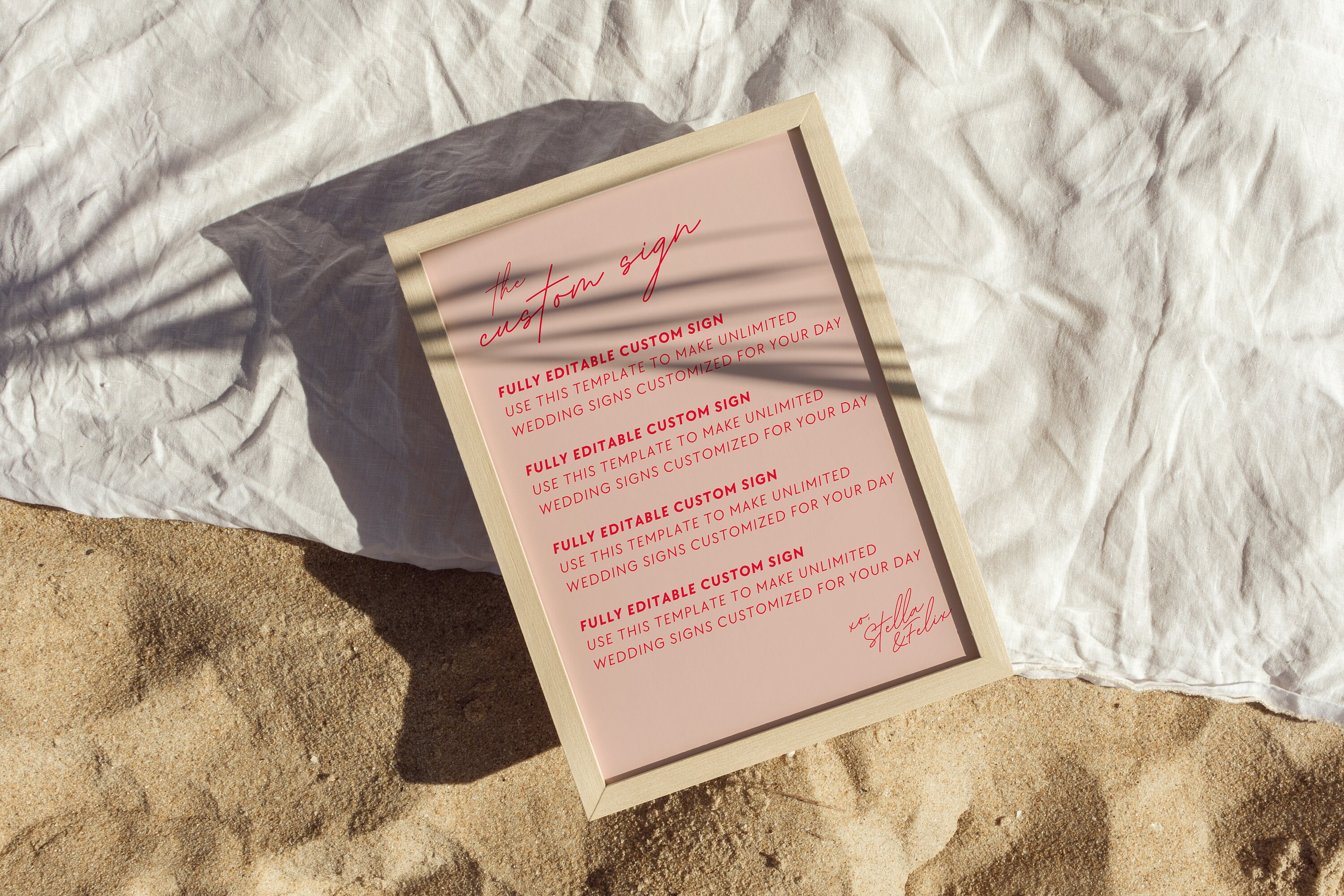 W02 Modern Wedding Custom Sign Template Colorful Fun Retro Whimsical ...