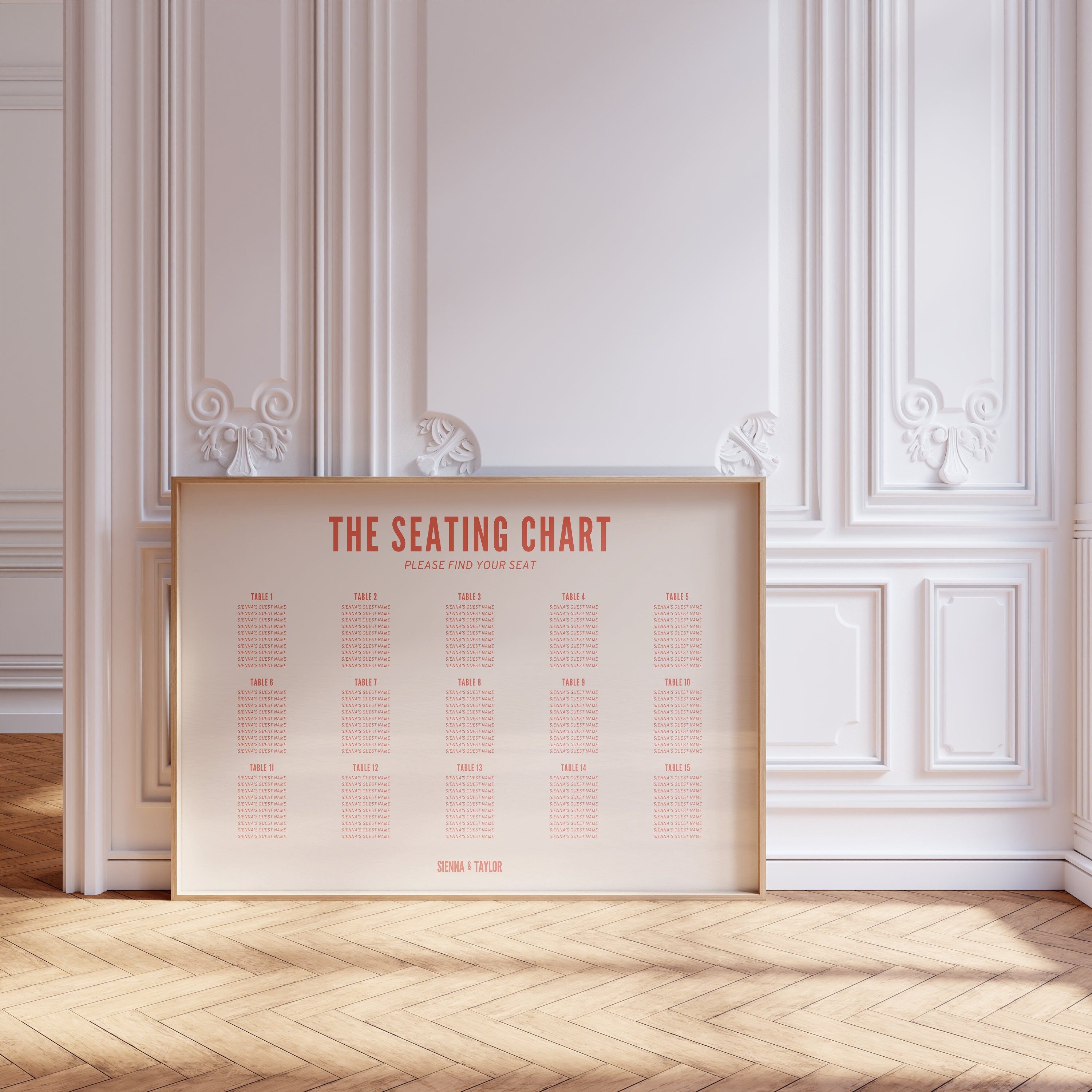 W06 - Modern Wedding Seating Chart Template - Colorful Fun Retro ...