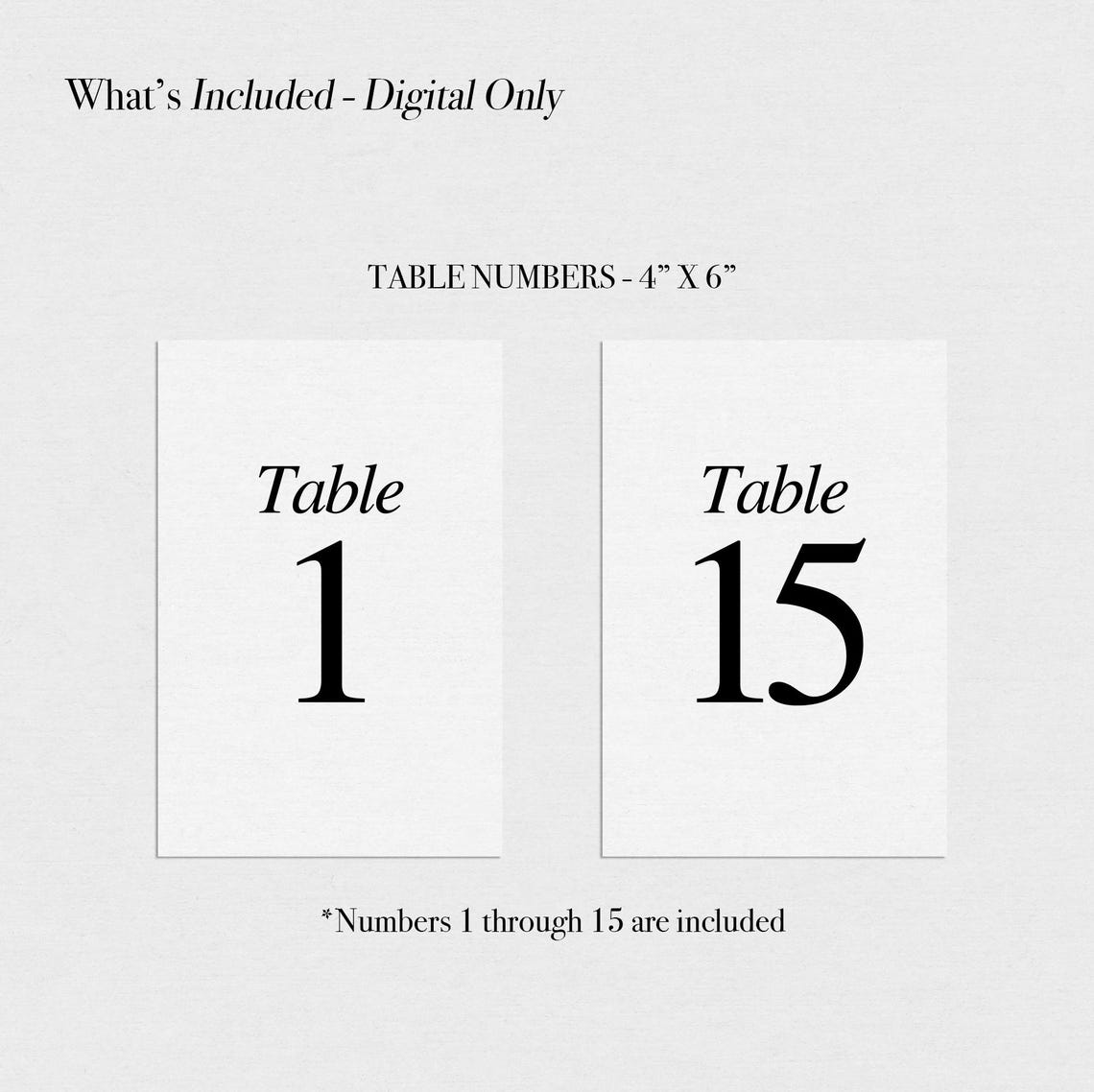 W05 - Modern Wedding Table Numbers Template - Vintage Inspired Classic ...