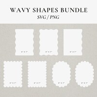 Wave Scallop Edge Frame File | Editable SVG Template File | DIY Wedding ...