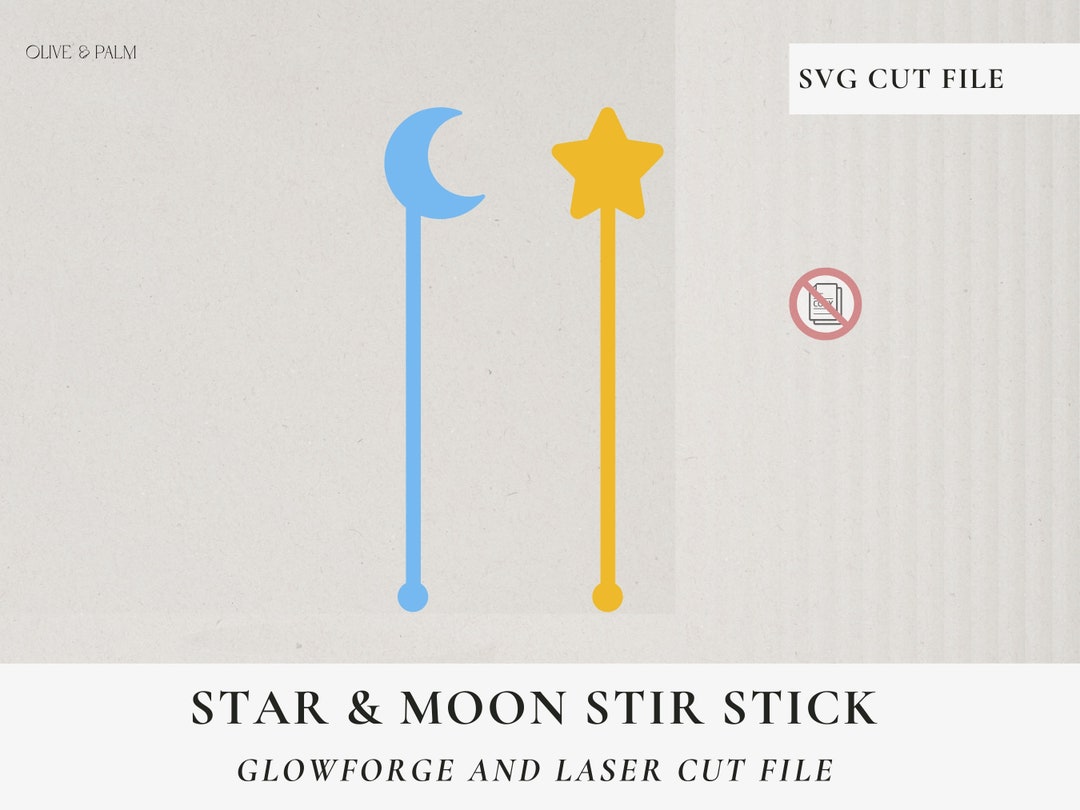 Star & Moon Stir Stick | Baby Shower Stir Stick File | Glowforge SVG ...