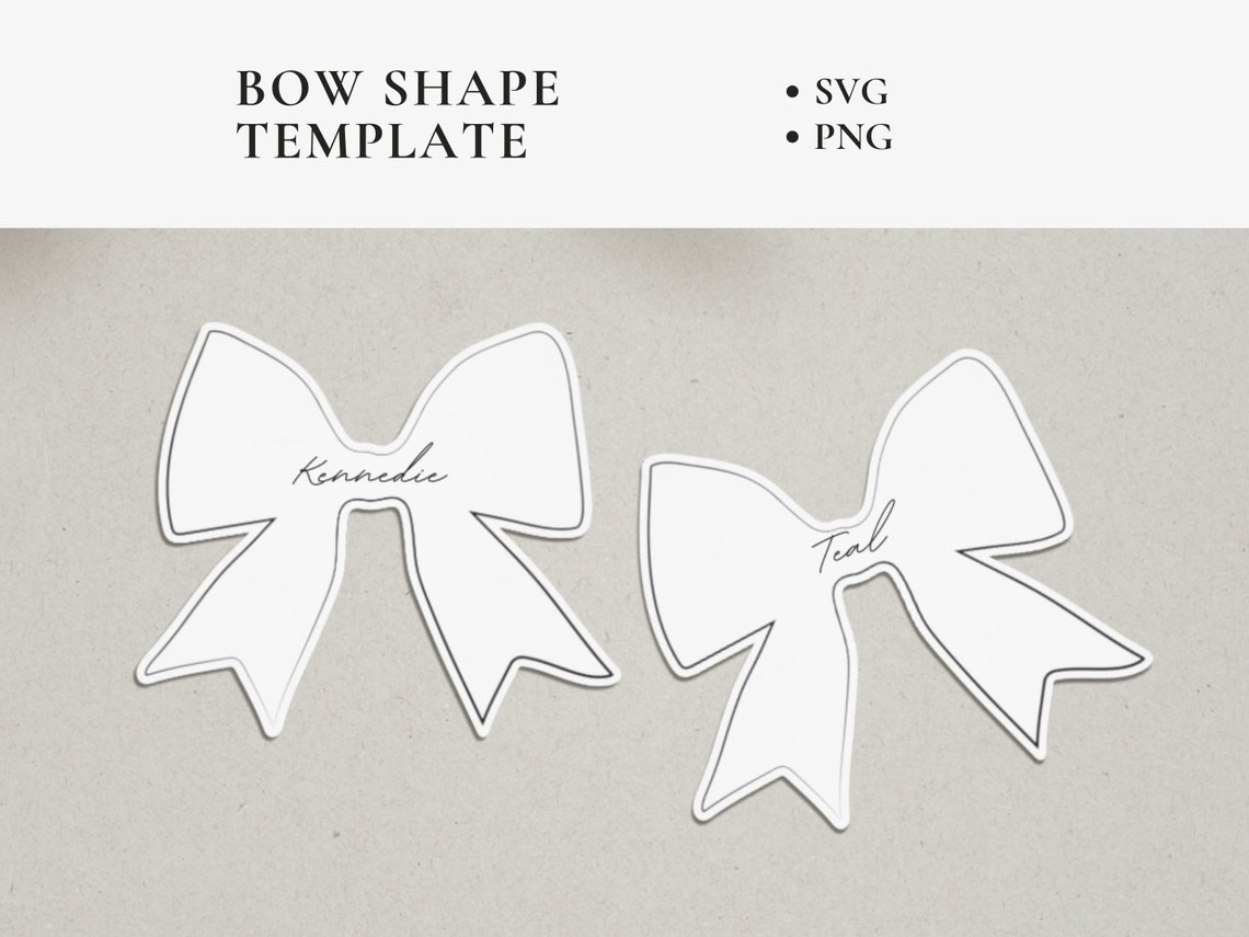 Bow Cut File Digital Download Bow Template Bow Menu Bow Place Card Diy ...