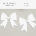 Bow Cut File Digital Download Bow Template Bow Menu Bow Place Card Diy ...