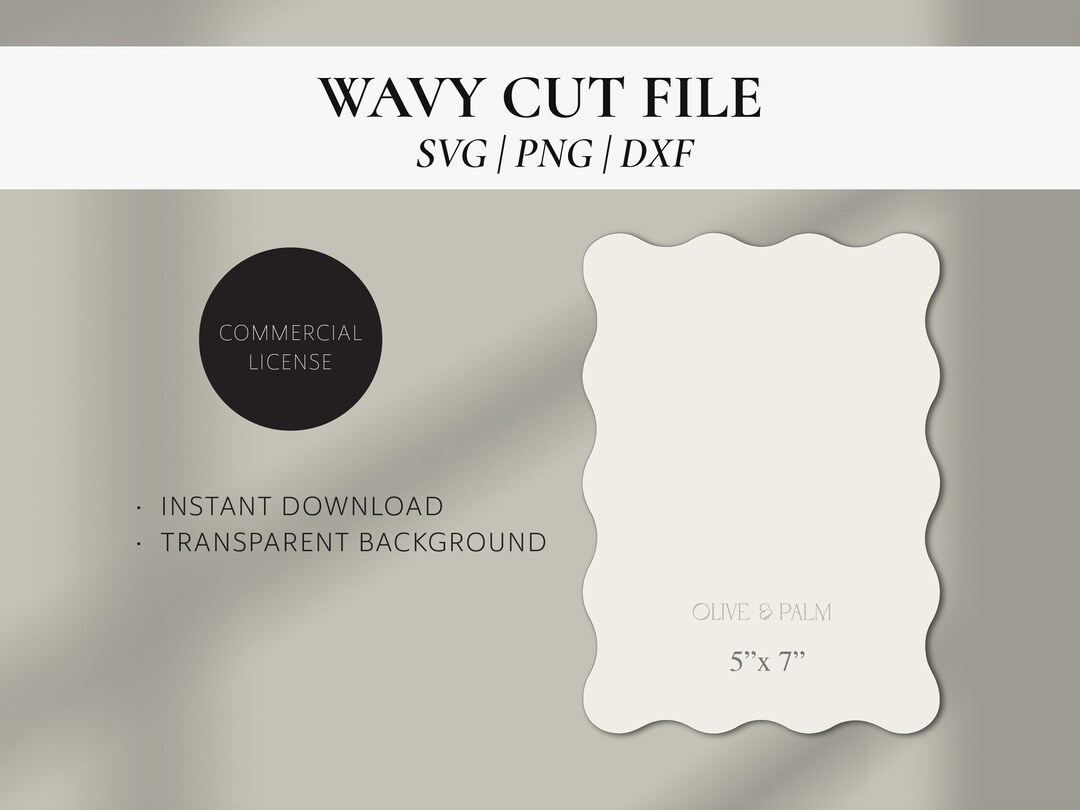 Wavy Cut File Digital Download | Wavy SVG | Wavy PNG| DXF | Editable ...