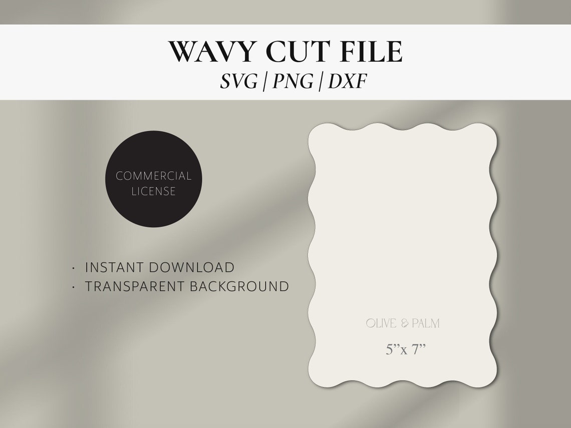 Wavy Cut File Digital Download | Wavy SVG | Wavy PNG| DXF | Editable ...