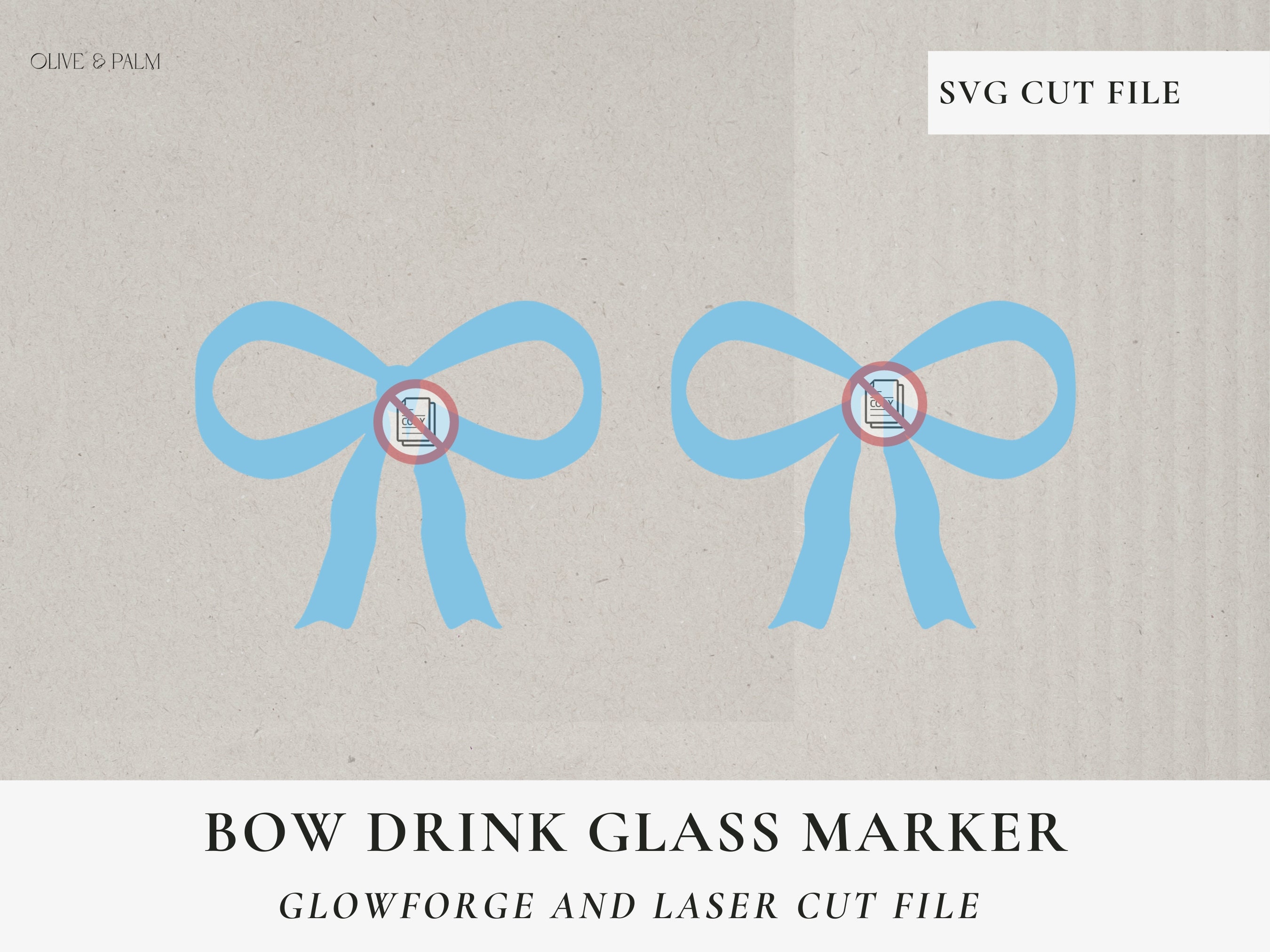 Bow Glass Marker Drink Tag SVG, Laser Cut File, Laser Ready, Drink ...