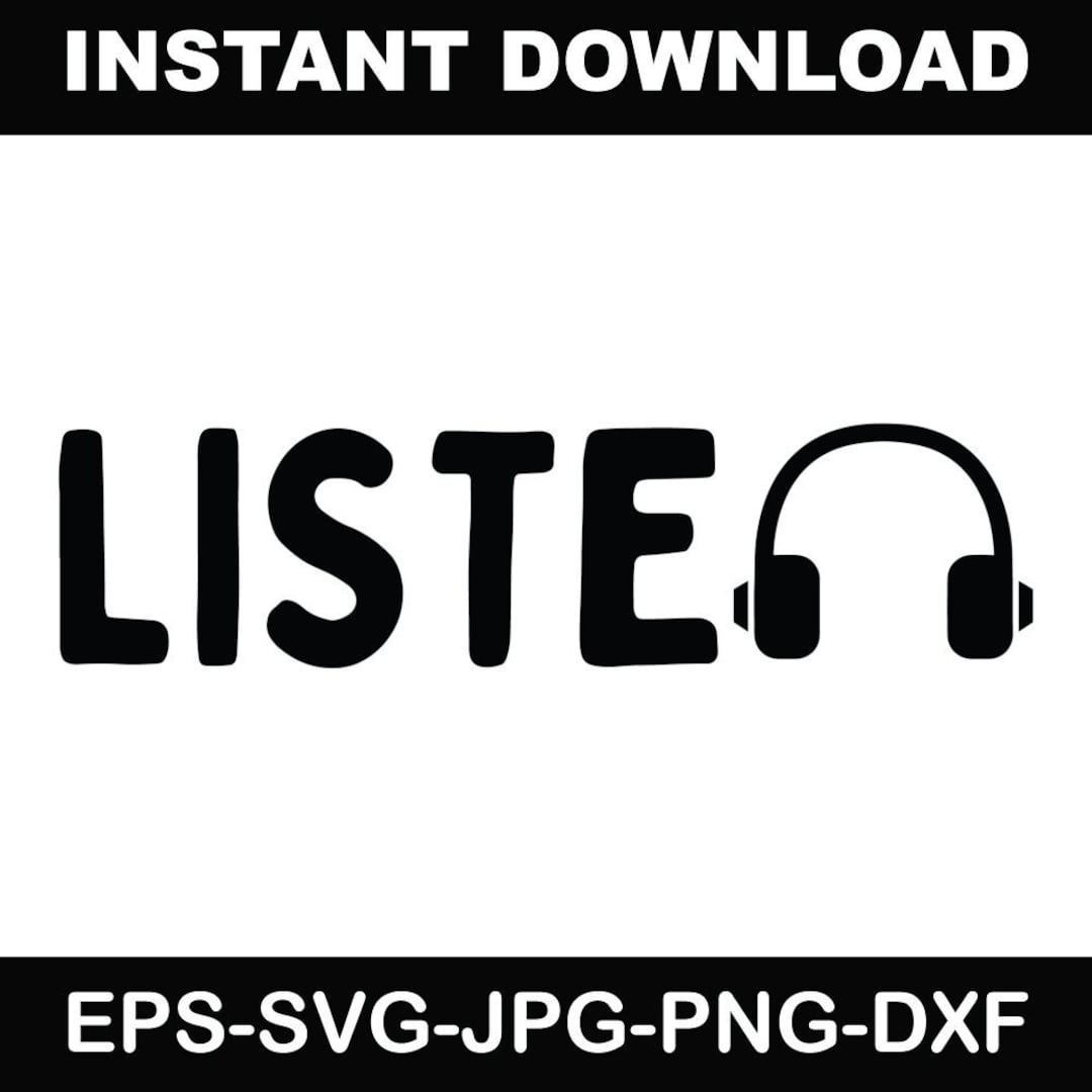 Music Svg Listen Svg Music Png Headset Svg Earphones Svg Music Cut File ...