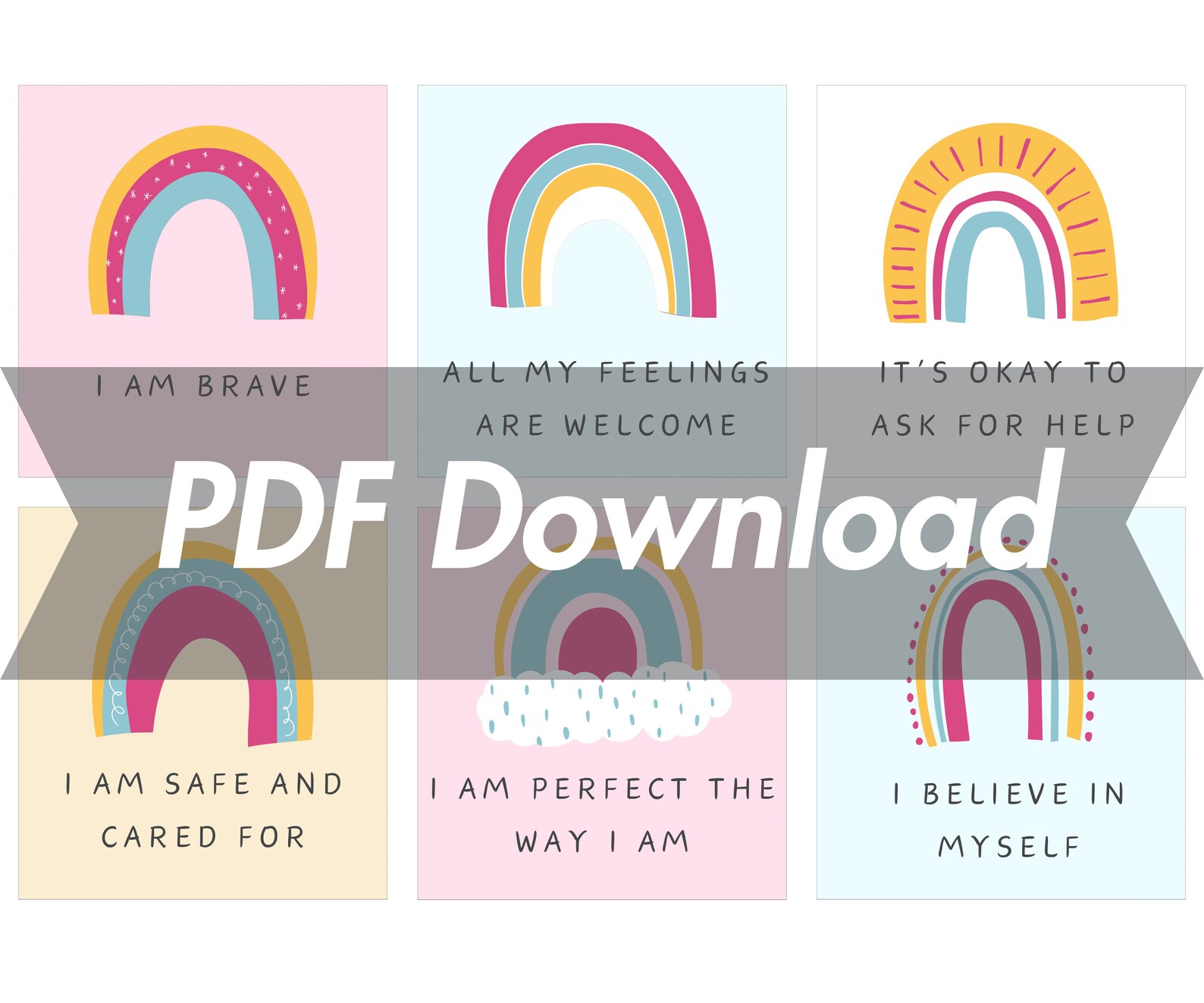 Printable Affirmation Cards for Kids| Set of 35 Positive Children’s ...