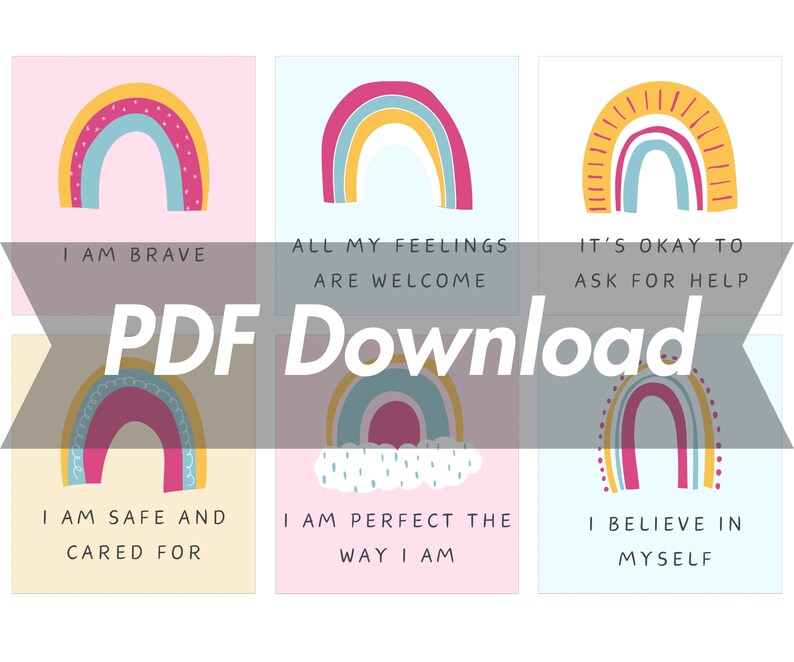 Printable Affirmation Cards for Kids| Set of 35 Positive Children’s ...