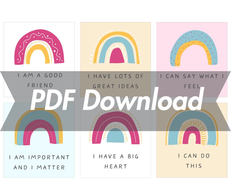 Printable Affirmation Cards for Kids| Set of 35 Positive Children’s ...