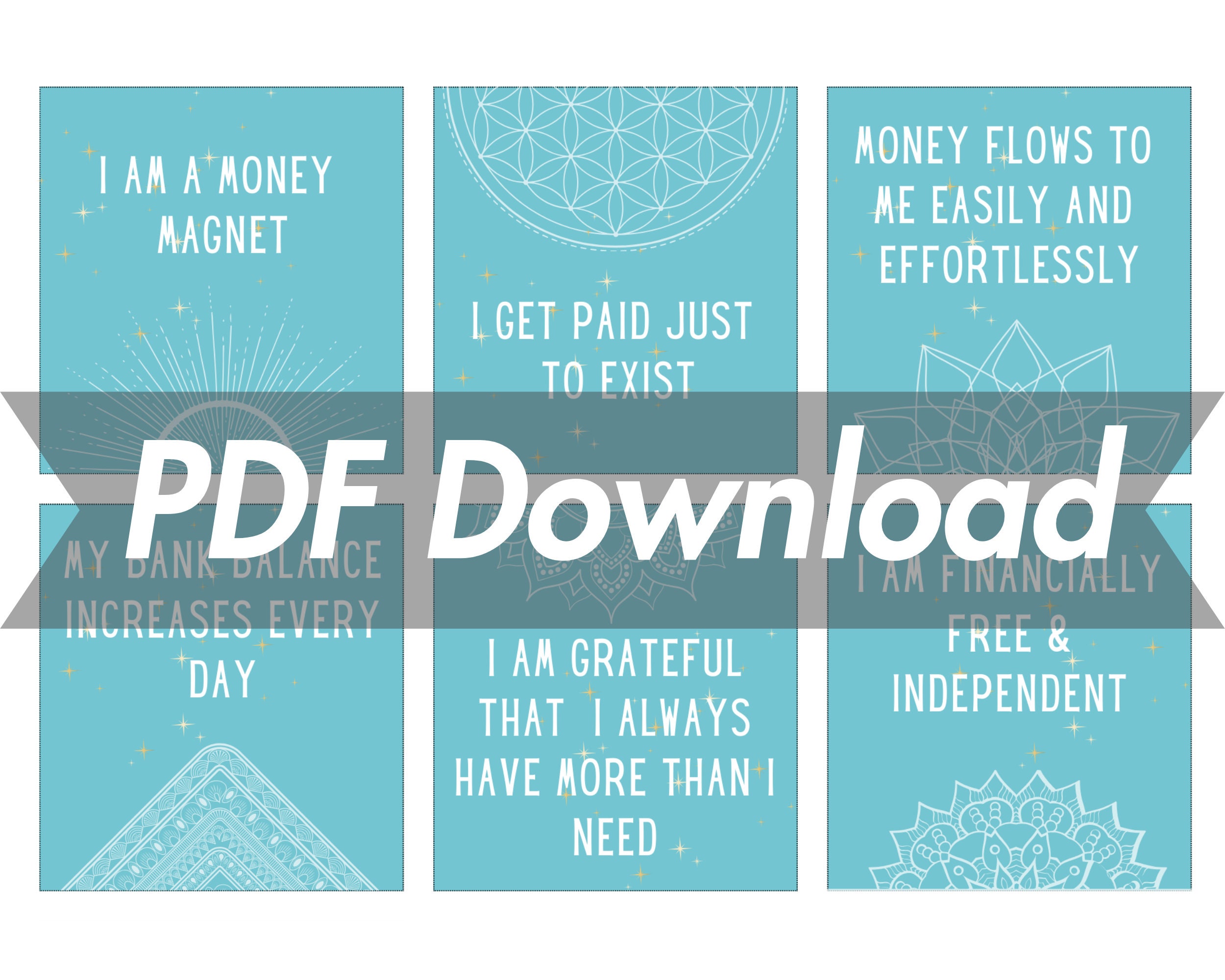 Printable Money Affirmation Cards - Abundance Manifestation Cards ...
