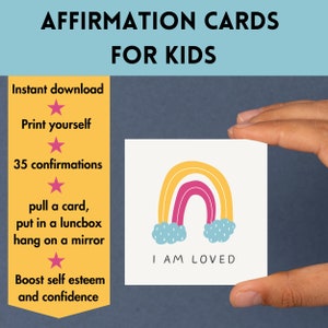 Printable Affirmation Cards for Kids| Set of 35 Positive Children’s ...