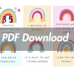Printable Affirmation Cards for Kids| Set of 35 Positive Children’s ...