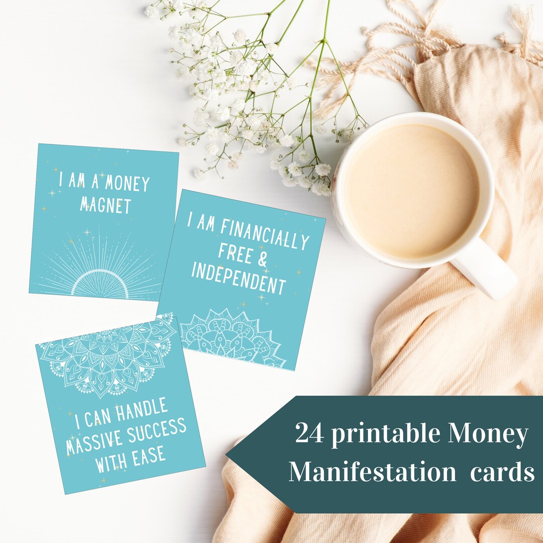 Printable Money Affirmation Cards - Abundance Manifestation Cards ...