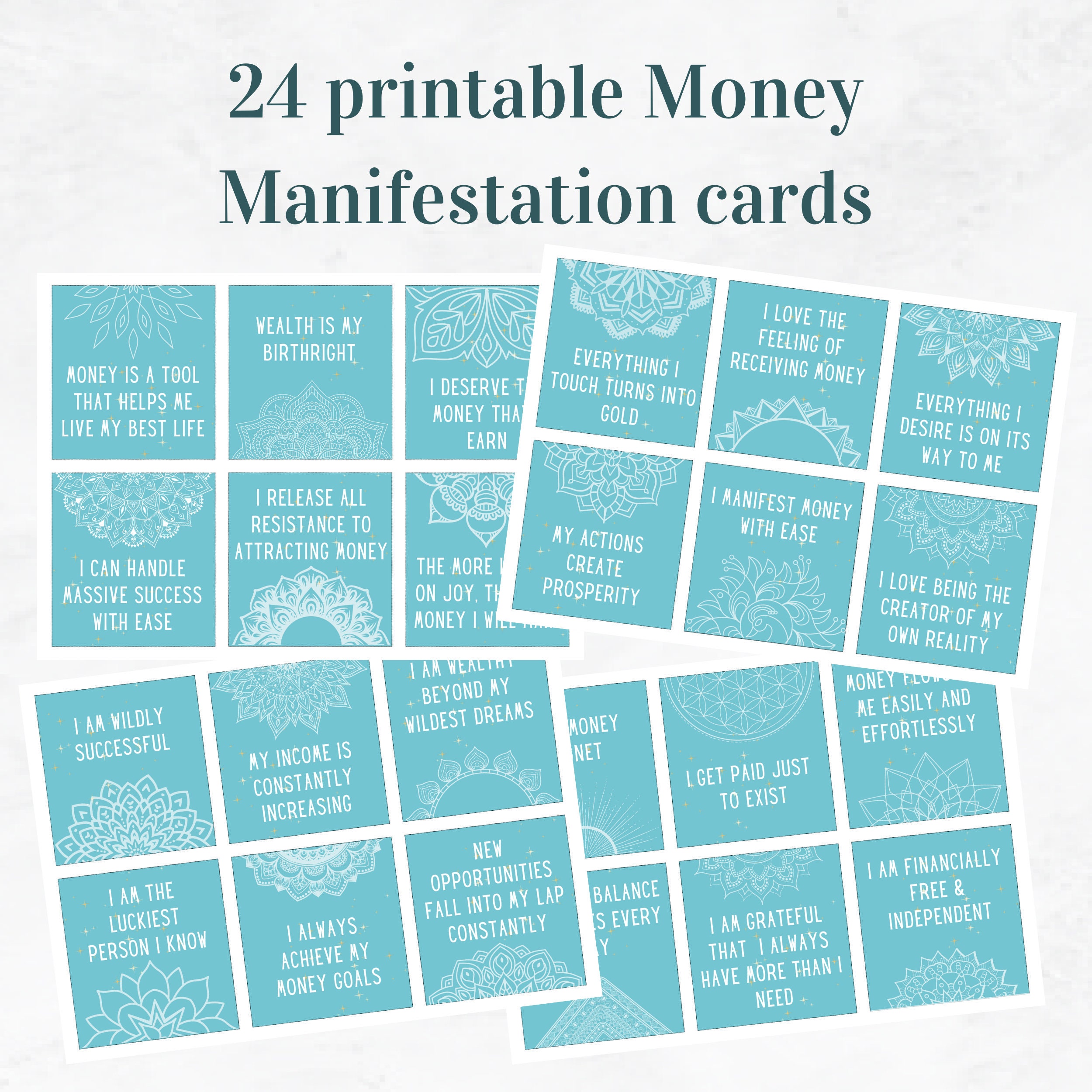 Printable Money Affirmation Cards - Abundance Manifestation Cards ...