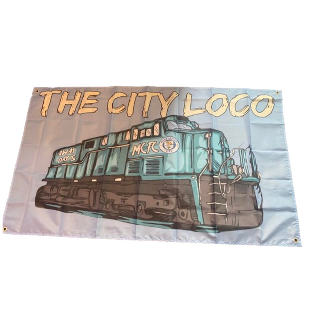 The City Loco Train 5x3ft Flag Inspired by Manchester, Citeh, City ...