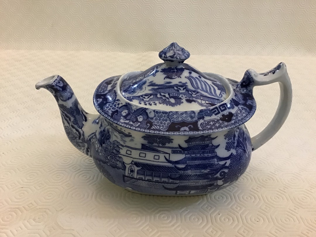 Vintage Cetem Ware Broseley Blue Ceramic Tea Pot - Etsy