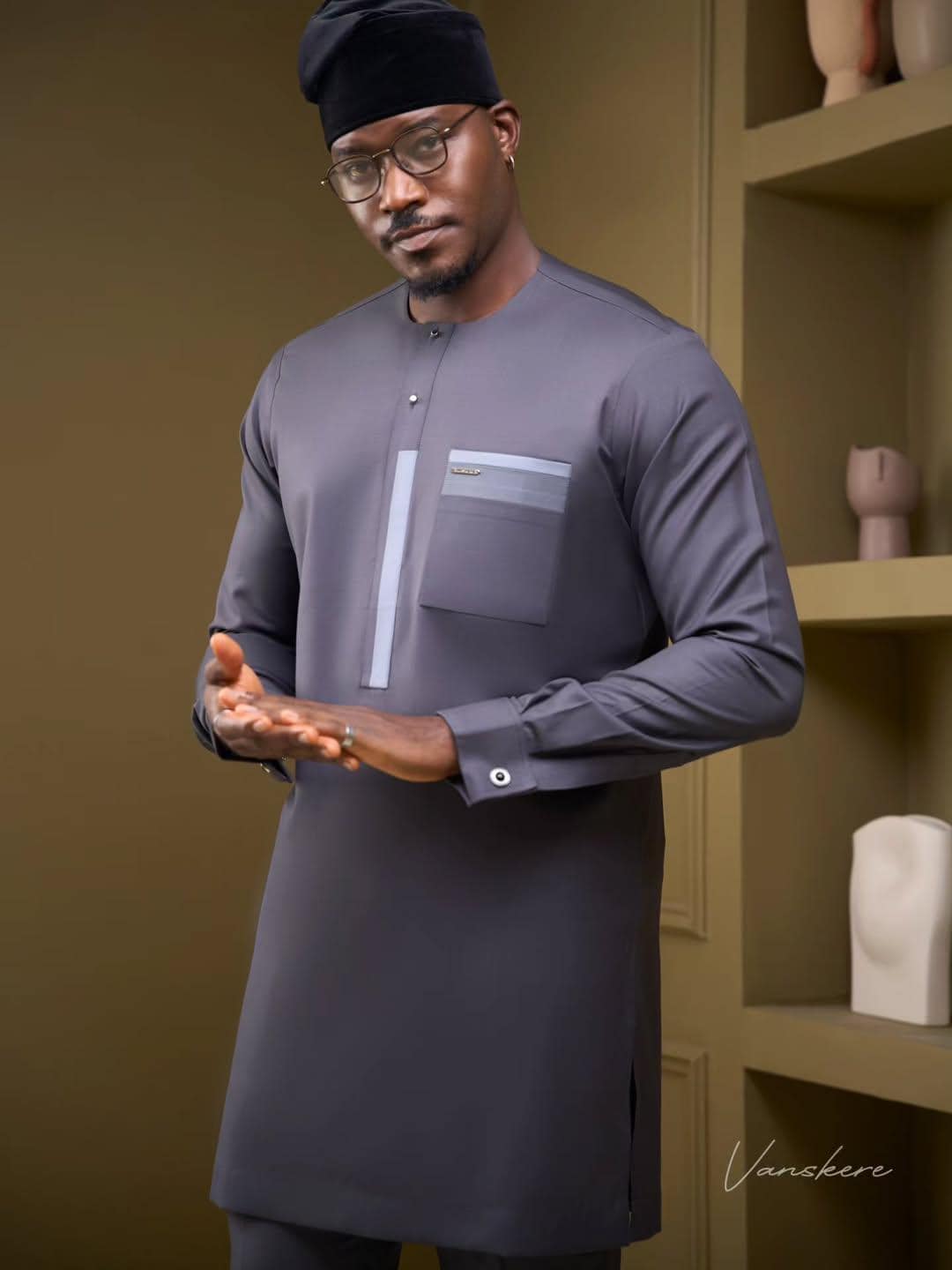 Modern Nigerian Men's Kaftan: Custom African Outfit - Long Sleeve Top ...