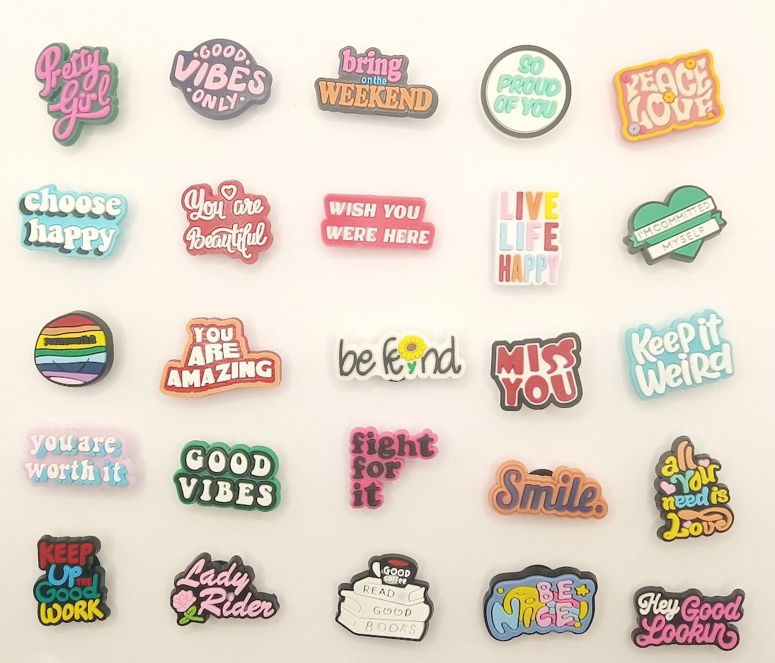 Croc Charms Positive Words Shoe Charms Inspirational Cute Cartoon Shoe ...