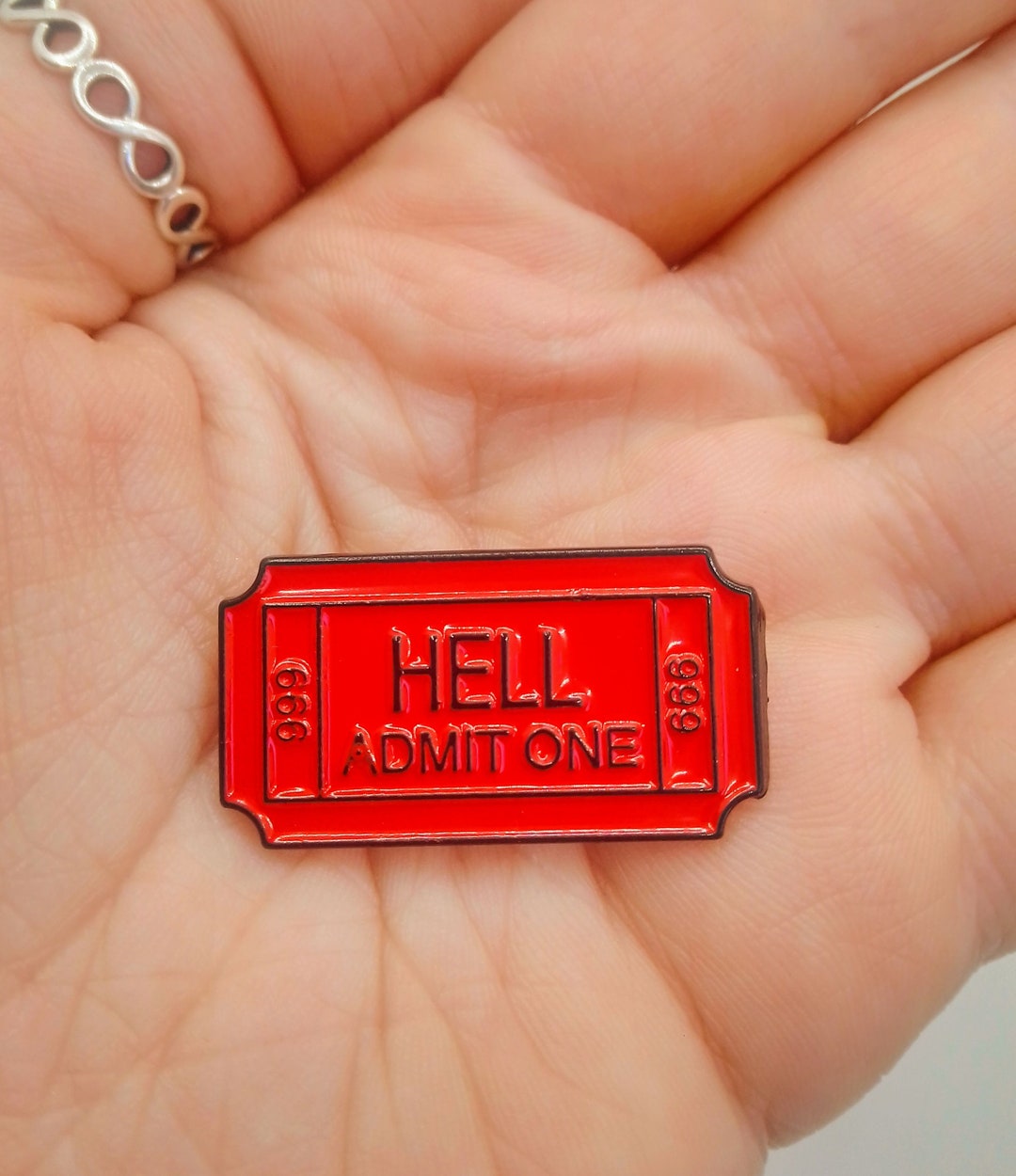 Ticket to Hell Pin Badge Funny Pin Badge Birthday Gift Funny Badge Self ...