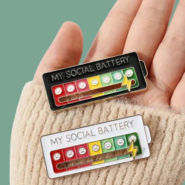 Social Battery Badge - Etsy