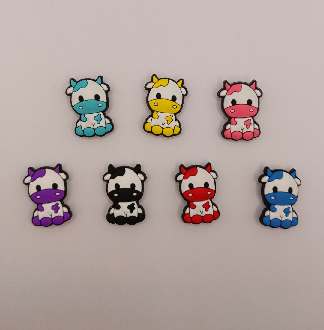 Cute Cow Croc Charms Cartoon Cow Shoe Charms Colourful Cute Shoe Clips ...