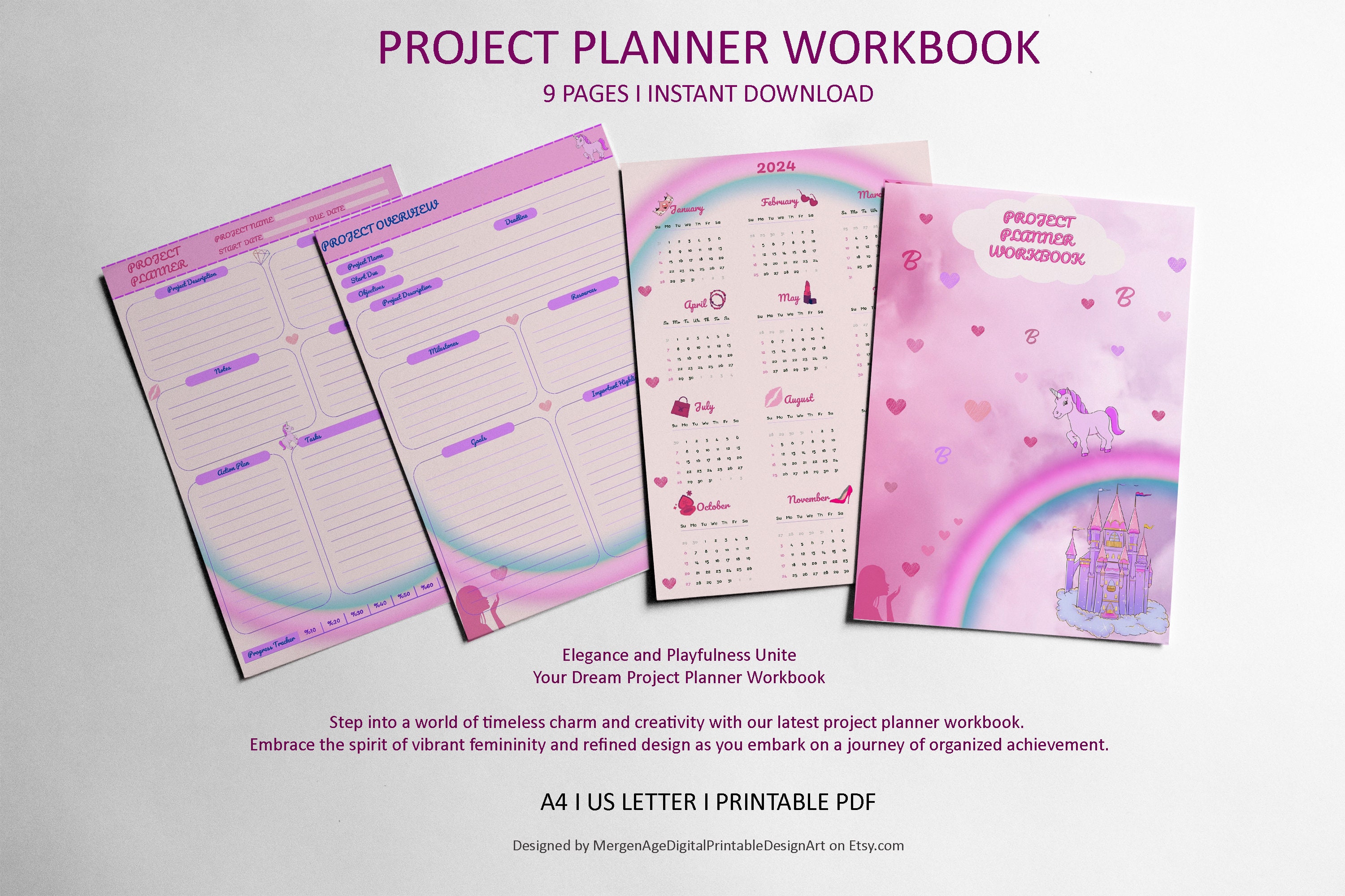 Project Planner Printable, Productivity Planner, Task Tracker, Project ...