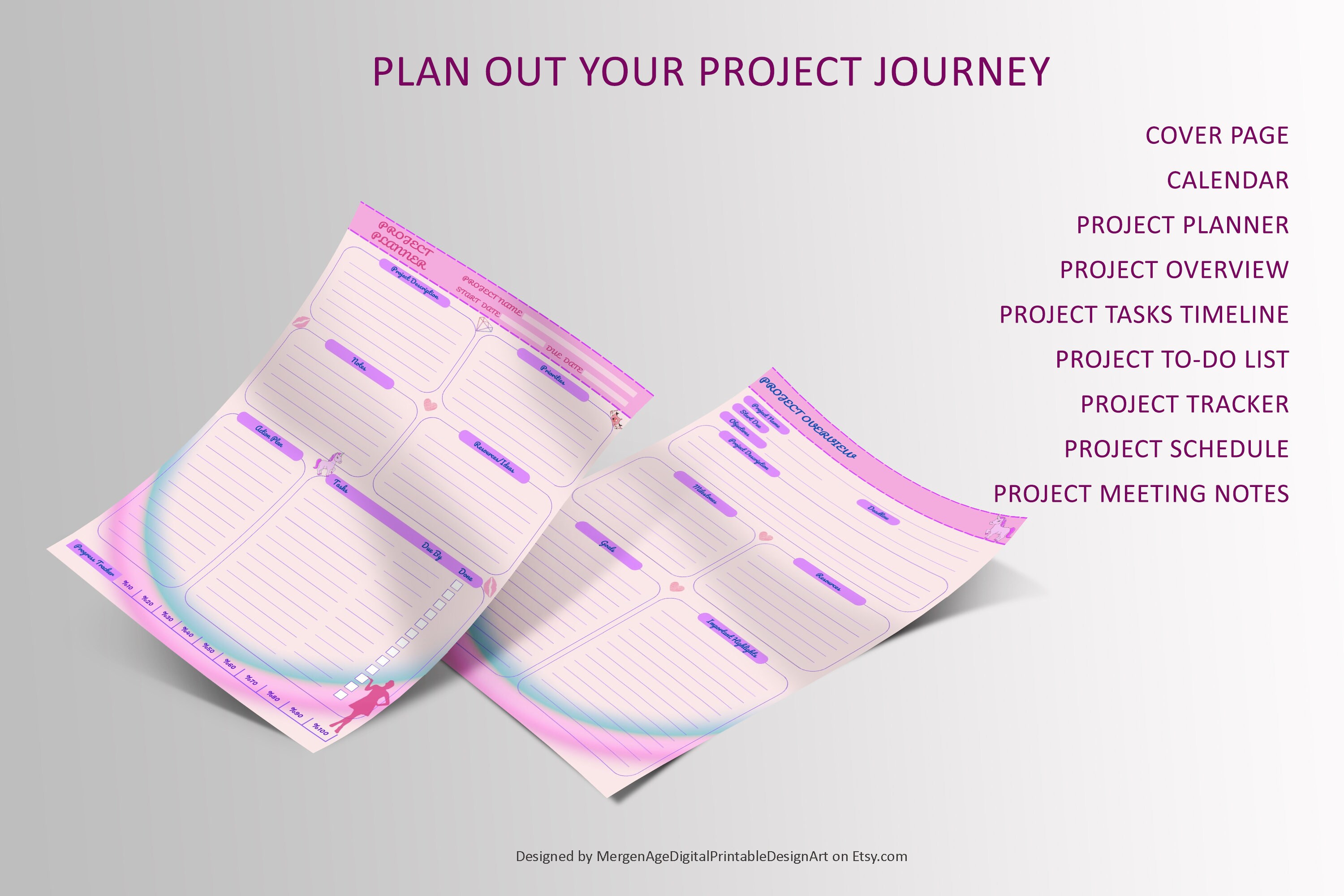 Project Planner Printable, Productivity Planner, Task Tracker, Project ...