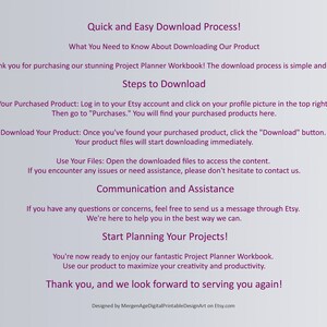 Project Planner Printable, Productivity Planner, Task Tracker, Project ...