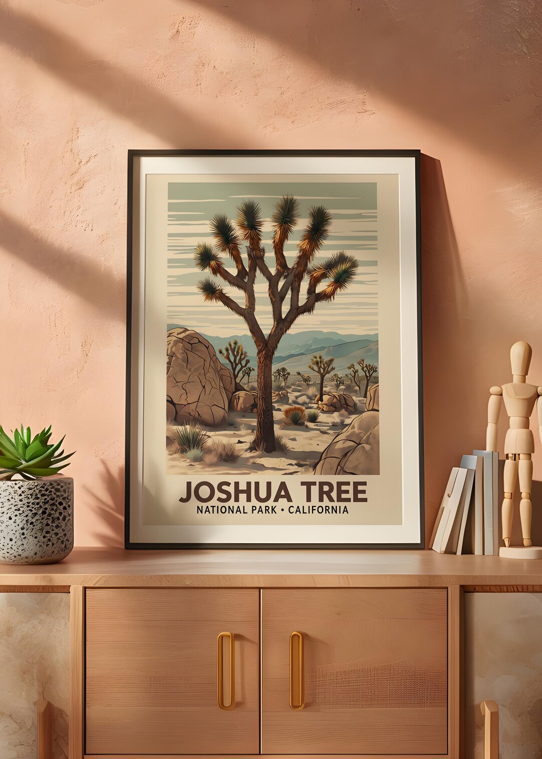 Retro Desert Landscape Printable - Joshua Tree National Park ...