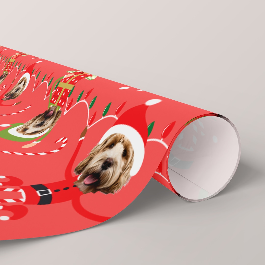 Custom Dog Face Wrapping Paper, Christmas Gift, Gift Wrap, Gift From ...