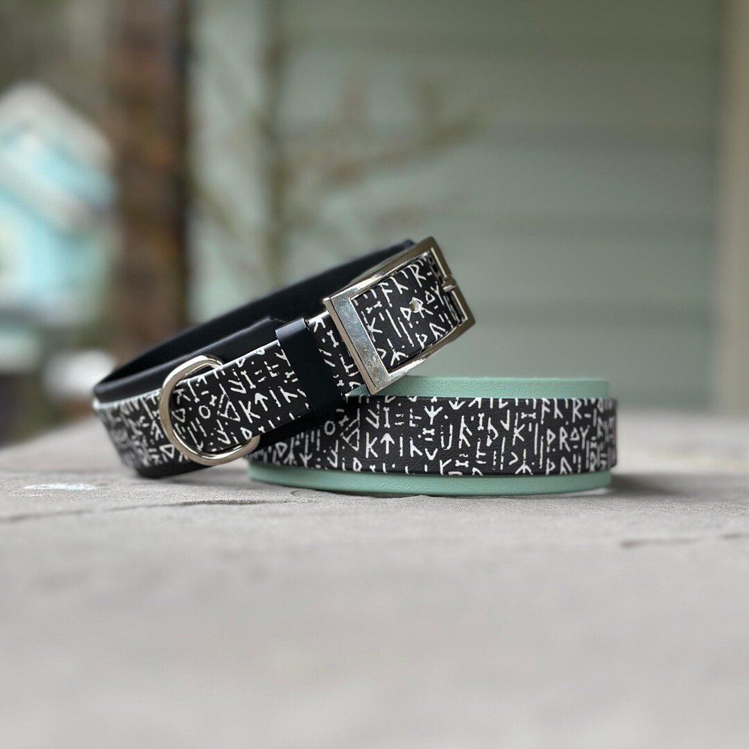 Witchy Runes Dog Collar, Custom Waterproof Biothane - Etsy