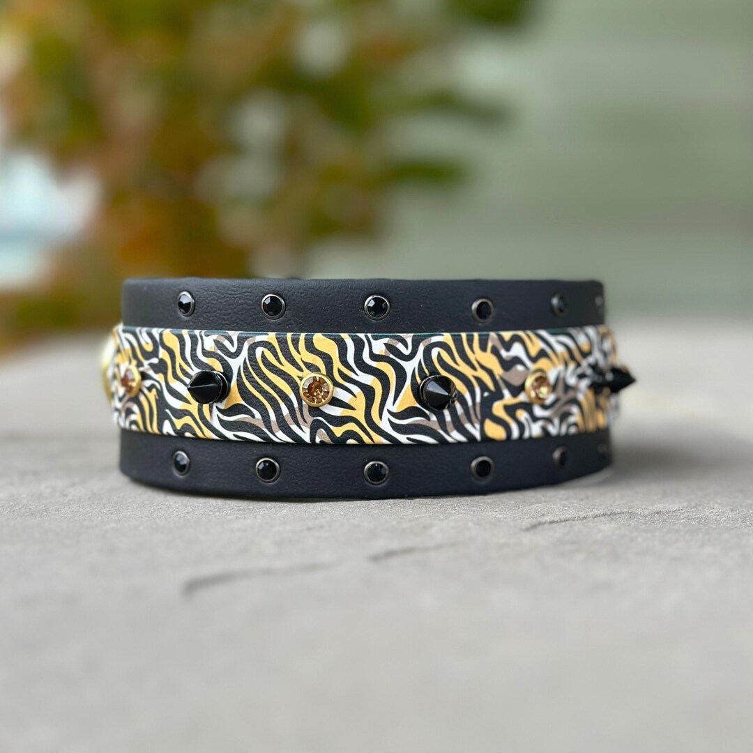 2" Wide Spiked Tiger Collar, Custom Waterproof Biothane - Etsy