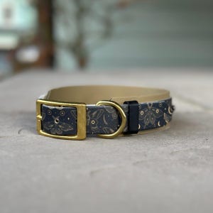 Wide Jewelled Moths & Moon Dog Collar, Custom Waterproof Biothane - Etsy