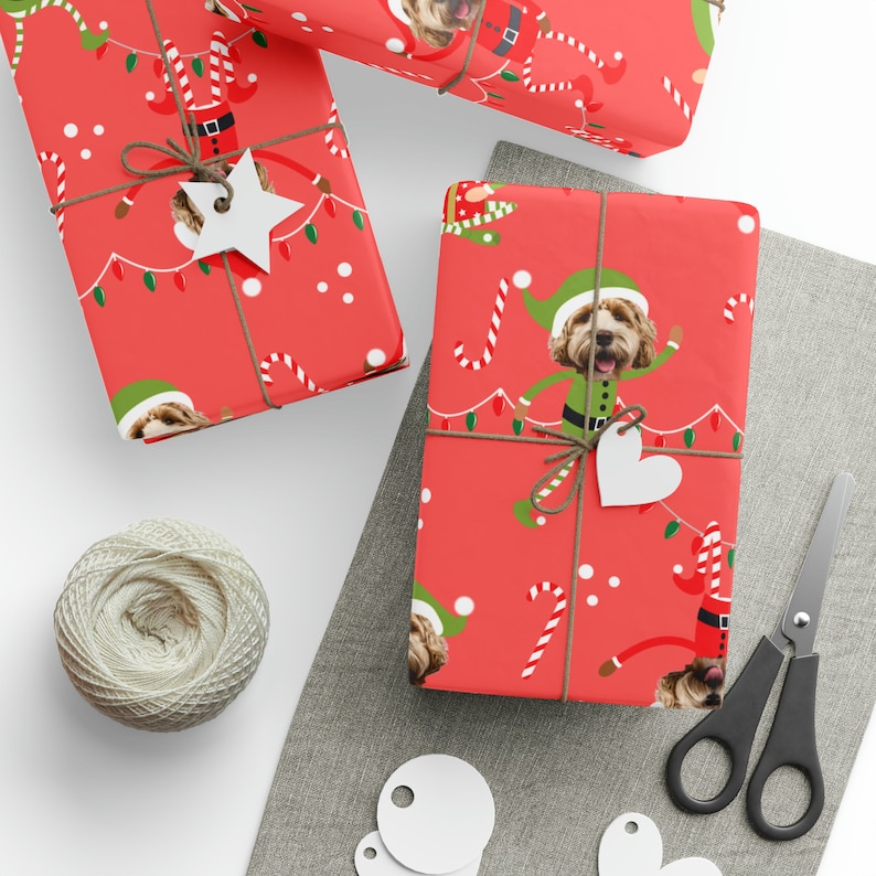Custom Dog Face Wrapping Paper, Christmas Gift, Gift Wrap, Gift From ...