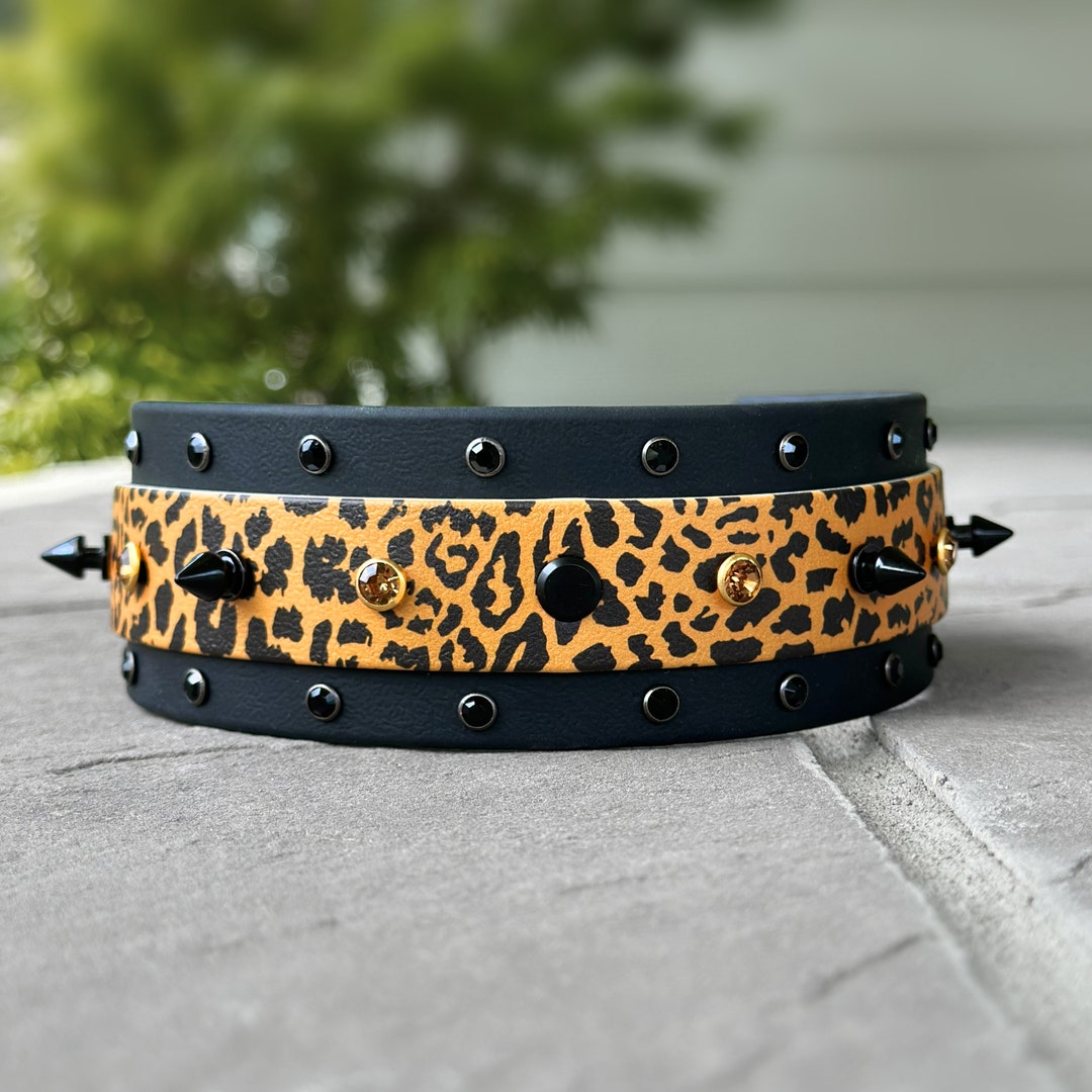 Wide Spiked Leopard Collar, Custom Waterproof Biothane, 2" Wide - Etsy