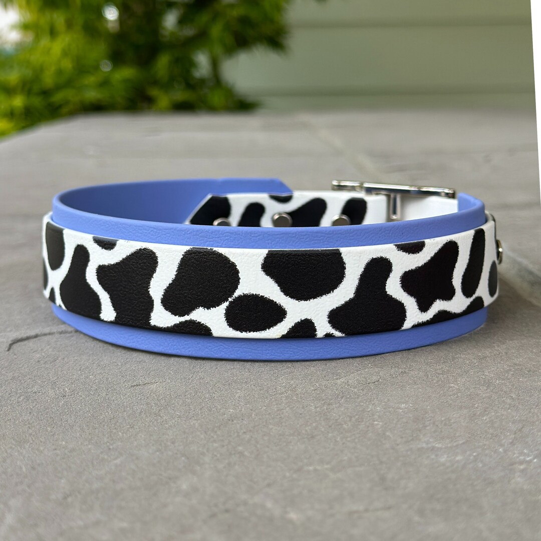 Wide Cow Print Collar, Custom Waterproof Biothane - Etsy