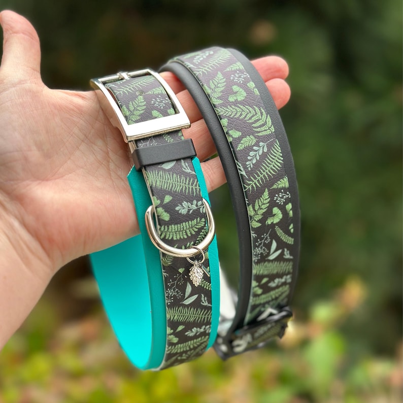 Wide Fern Dog Collar, Custom Waterproof Biothane - Etsy